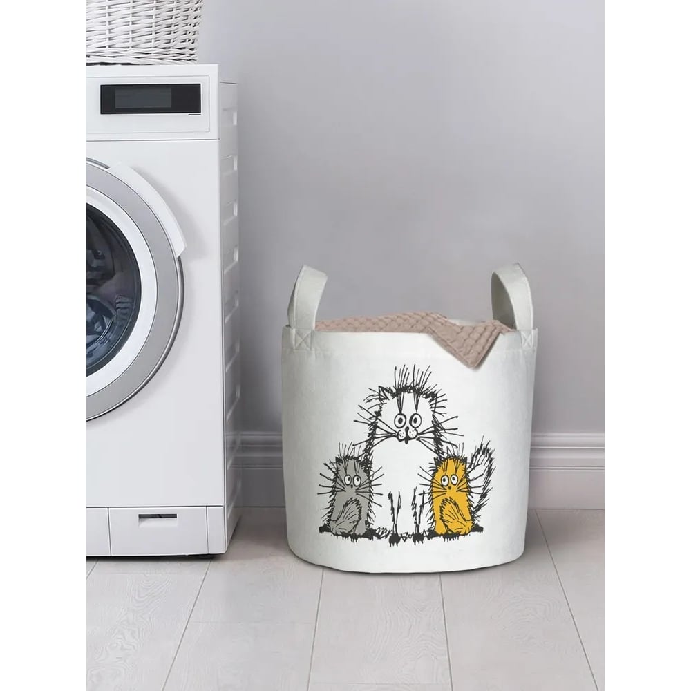 Корзина для белья JOYARTY "Мохнатые коты" 34 л, gaba_17711_s - выгодная цена, отзывы ...