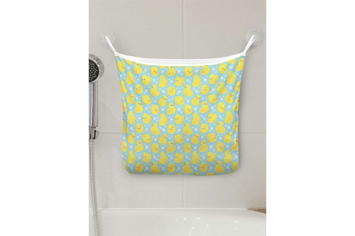 Органайзер для ванной - Сетка настенная на присосках для игрушек JoyArty "Нашествие утят", 39x33 ...