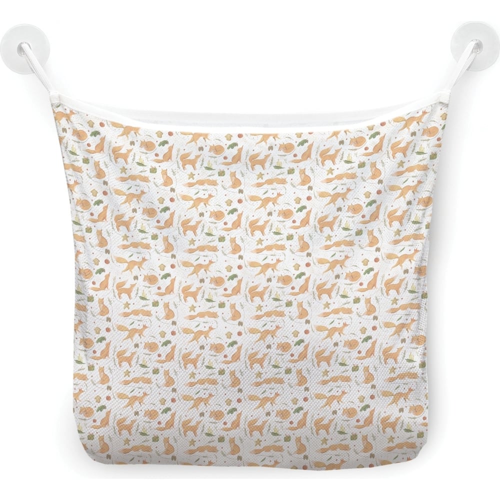 Органайзер для ванной - Сетка настенная на присосках для игрушек JoyArty "Рыжая лисичка", 39x33 ...