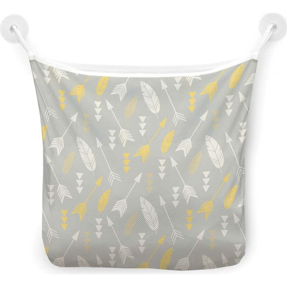 Органайзер для ванной - Сетка настенная на присосках для игрушек JoyArty "Косые стрелы с перьями ...