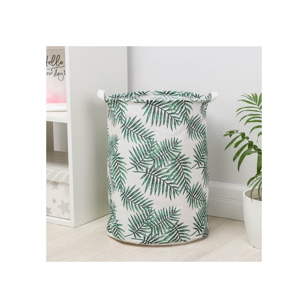 Корзина для белья Доляна Тропиканка 35x45, круглая 5470001 - выгодная ...