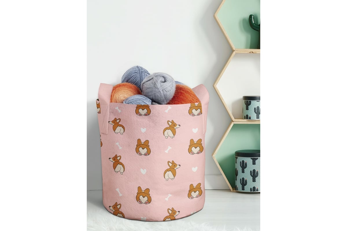 Текстильная корзина для хранения вещей и игрушек JOYARTY Смешные корги 19 литров planta_385252_5 ...