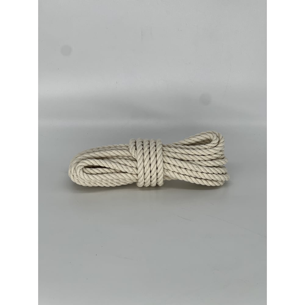 Хлопковая декоративная веревка truEnergy крученая, 6 мм, моток 5 м ...