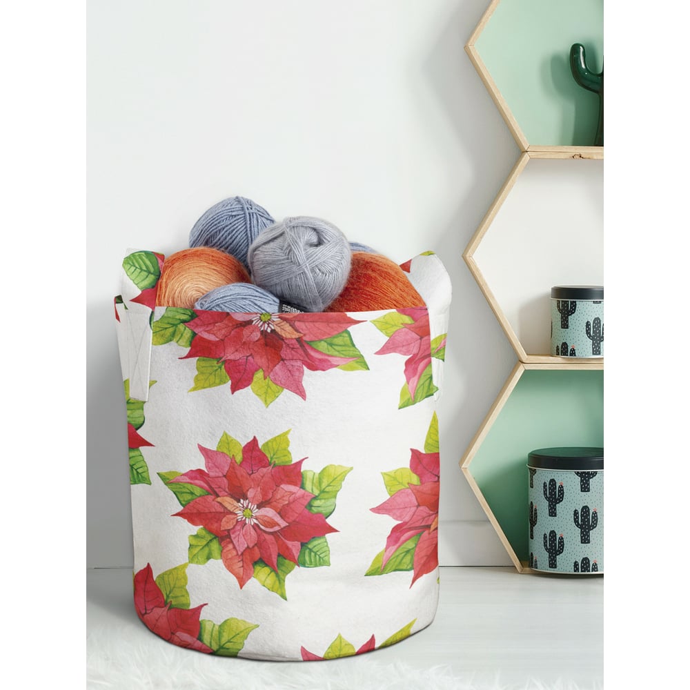 Декоративная корзина-кашпо JOYARTY войлок, с принтами "акварельная ...