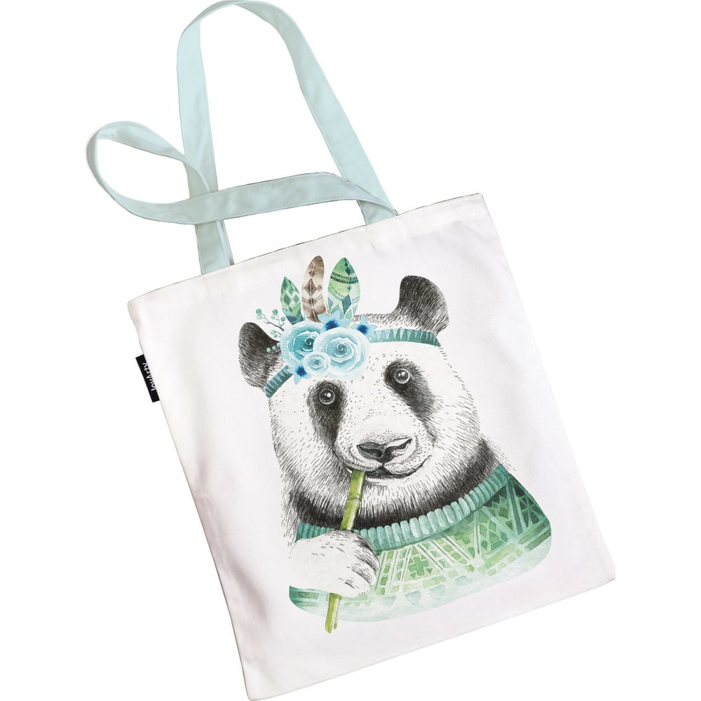 Сумка шоппер JOYARTY "крутышка панда", ткань под лен, 35x37x7 см bsh_72756 - выгодная цена ...