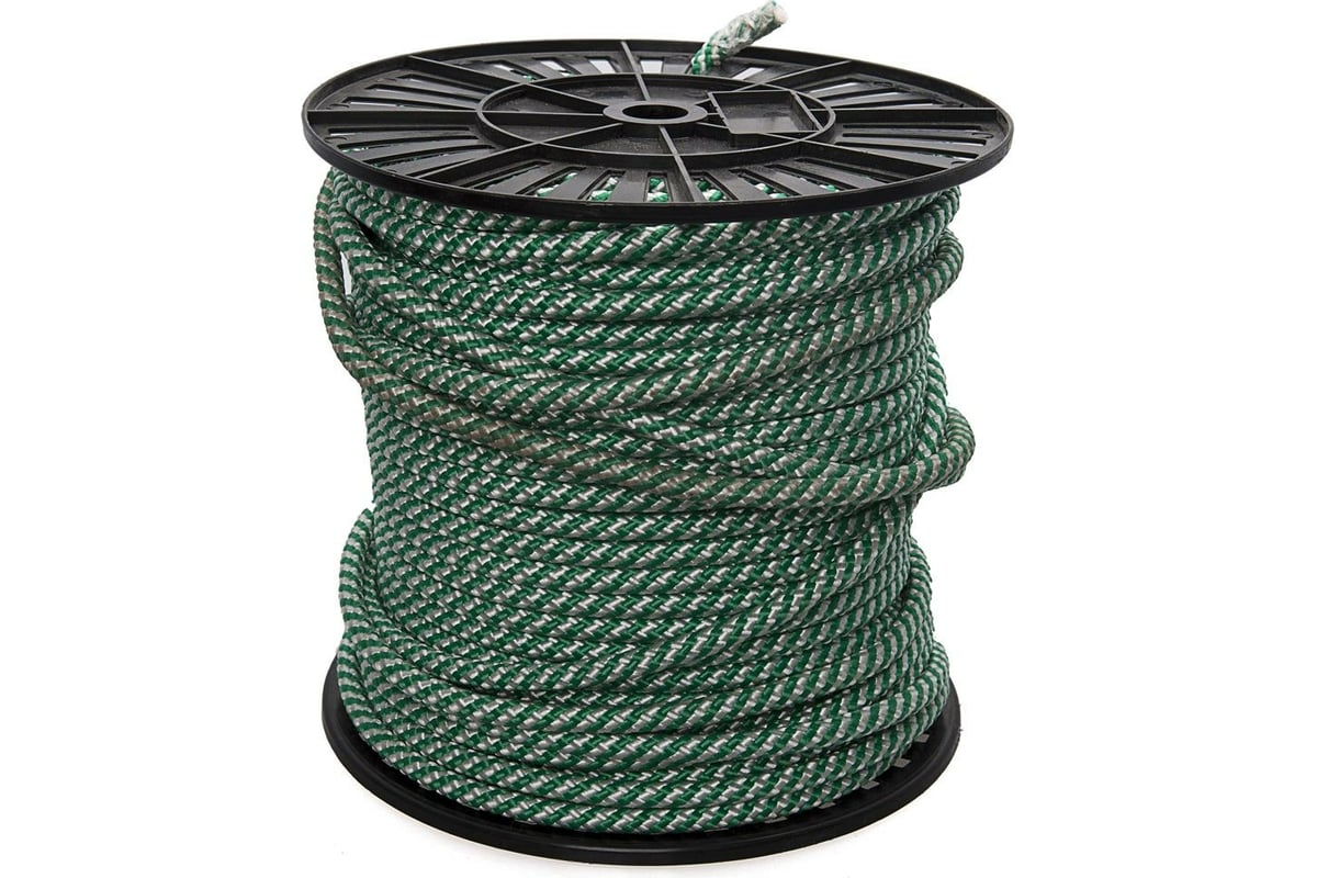 Полипропиленовый шнур спирального плетения Стройбат 10 мм белый с ...