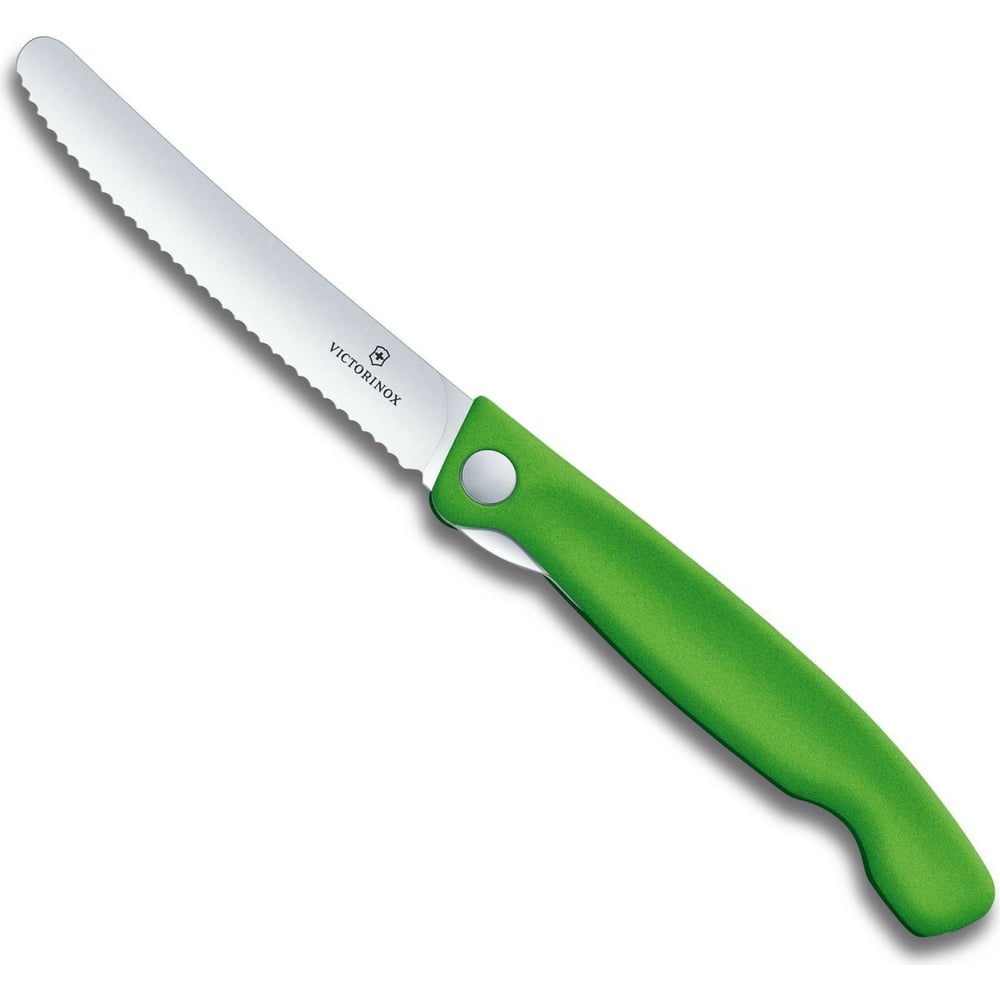 Нож для очистки овощей Victorinox лезвие 11 см серрейторная заточка зеленый 6 7836 F4b