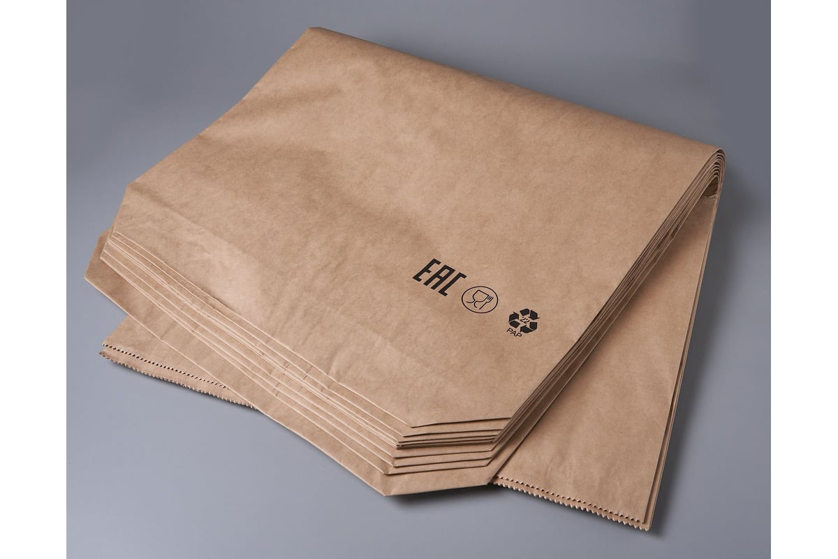 Бумажный трехслойный крафт-мешок PACK INNOVATION 110x60x13 см, 40 шт ...