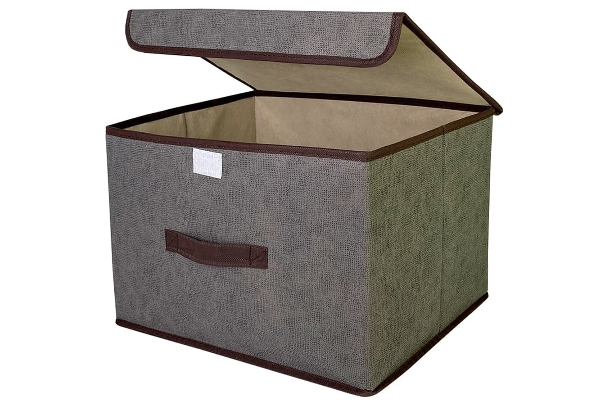Короб с крышкой для хранения ГЕЛЕОС 24x37x24 см, серый ЛИНЕН-24-СР ...