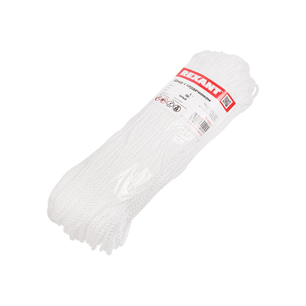 Шнур с сердечником 4мм 100м (белый) REXANT 77-1413-1 - выгодная цена ...