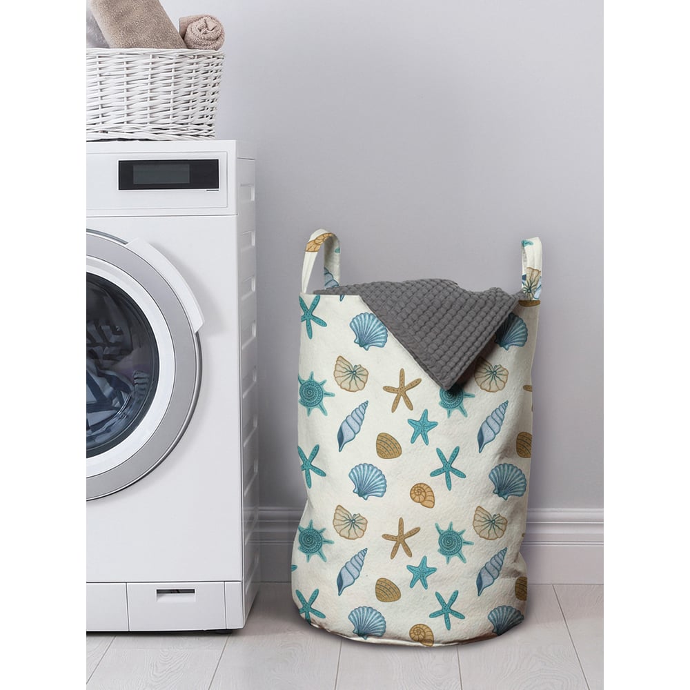 Корзина для белья в ванную, органайзер для хранения вещей JOYARTY Ракушки морские 50x35 см gaba ...