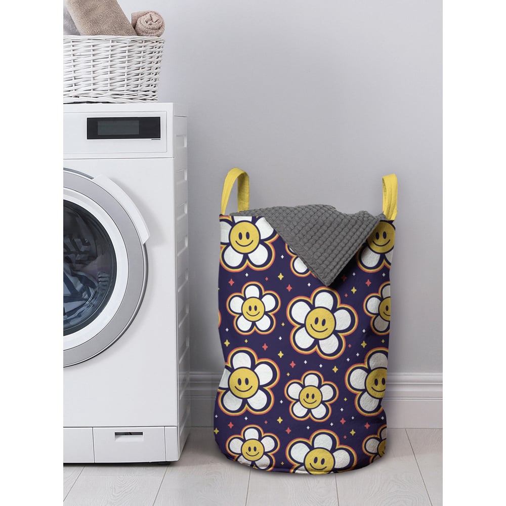 Корзина для белья в ванную, органайзер для хранения вещей JOYARTY Космос ромашек 50x35 см gaba ...