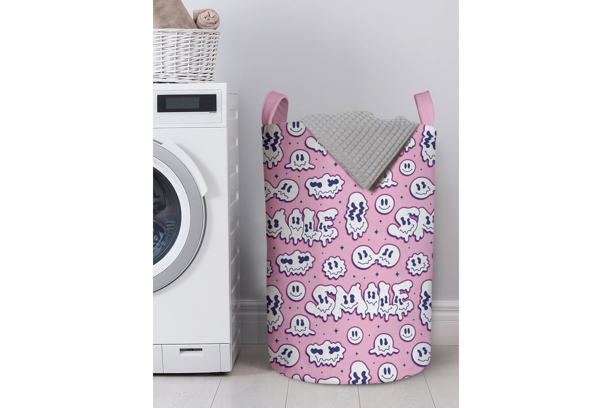 Корзина для белья в ванную, органайзер для хранения вещей JOYARTY Улыбки 60x40 см gaba_423872_L ...