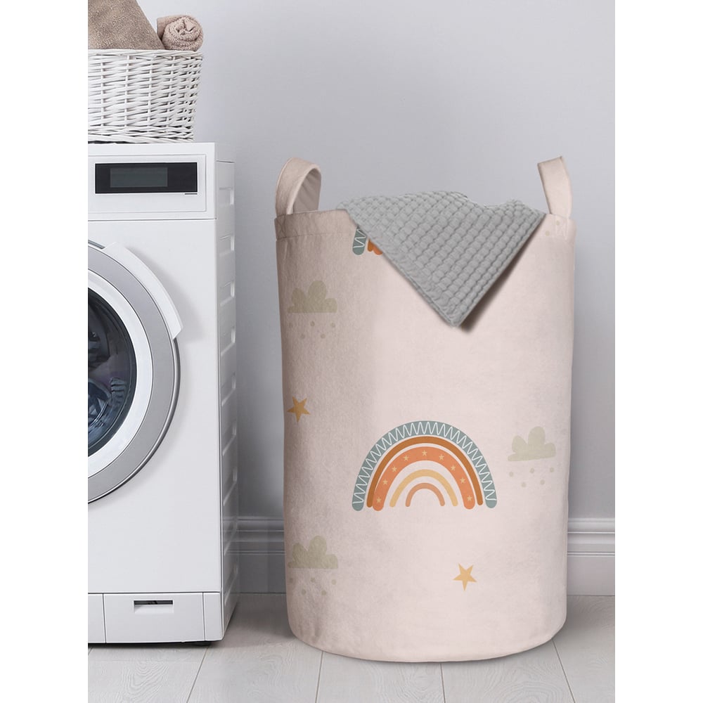Корзина для белья в ванную, органайзер для хранения вещей JOYARTY Нежная радуга 60x40 см gaba ...