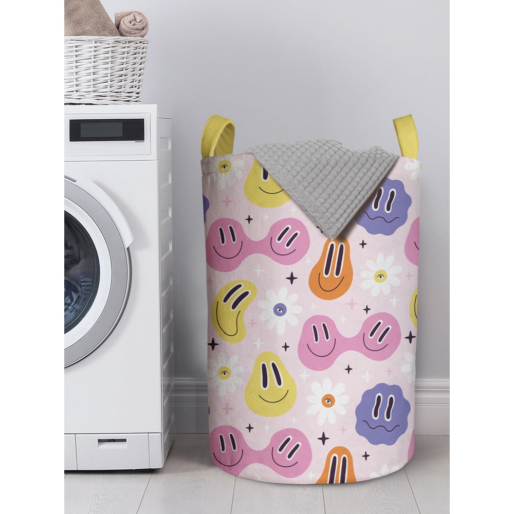 Корзина для белья в ванную, органайзер для хранения вещей JOYARTY Эмоции смайлов 60x40 см gaba ...