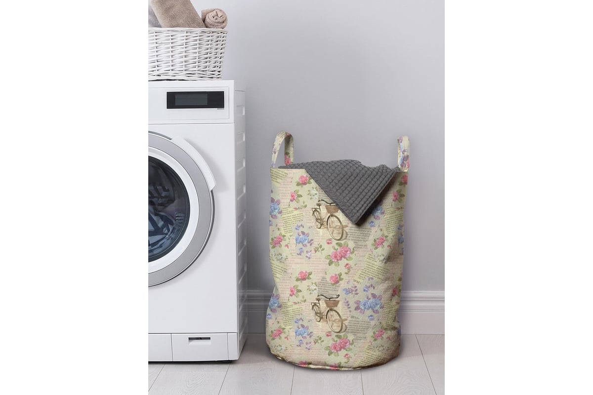 Корзина для белья в ванную, органайзер для хранения вещей JOYARTY Велопрогулка 50x35 см gaba ...