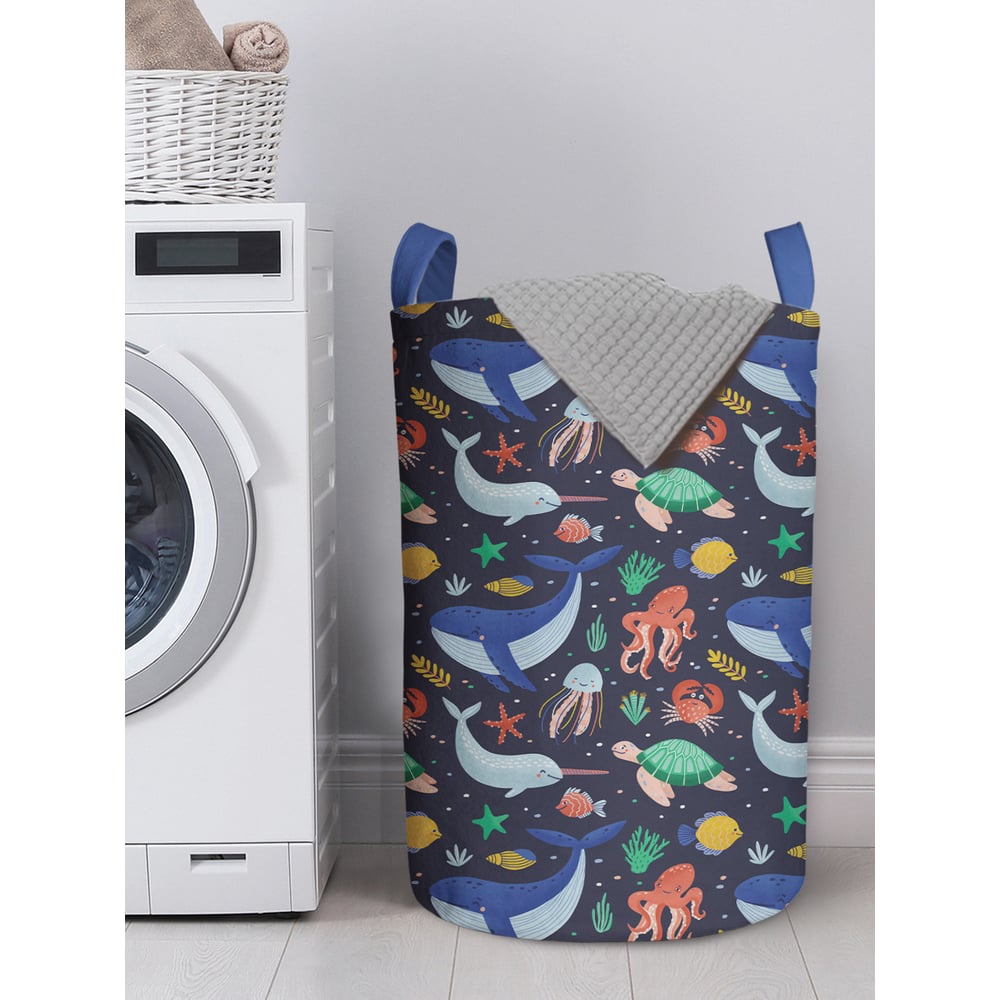 Корзина для белья в ванную, органайзер для хранения вещей JOYARTY Морская братва 60x40 см gaba ...