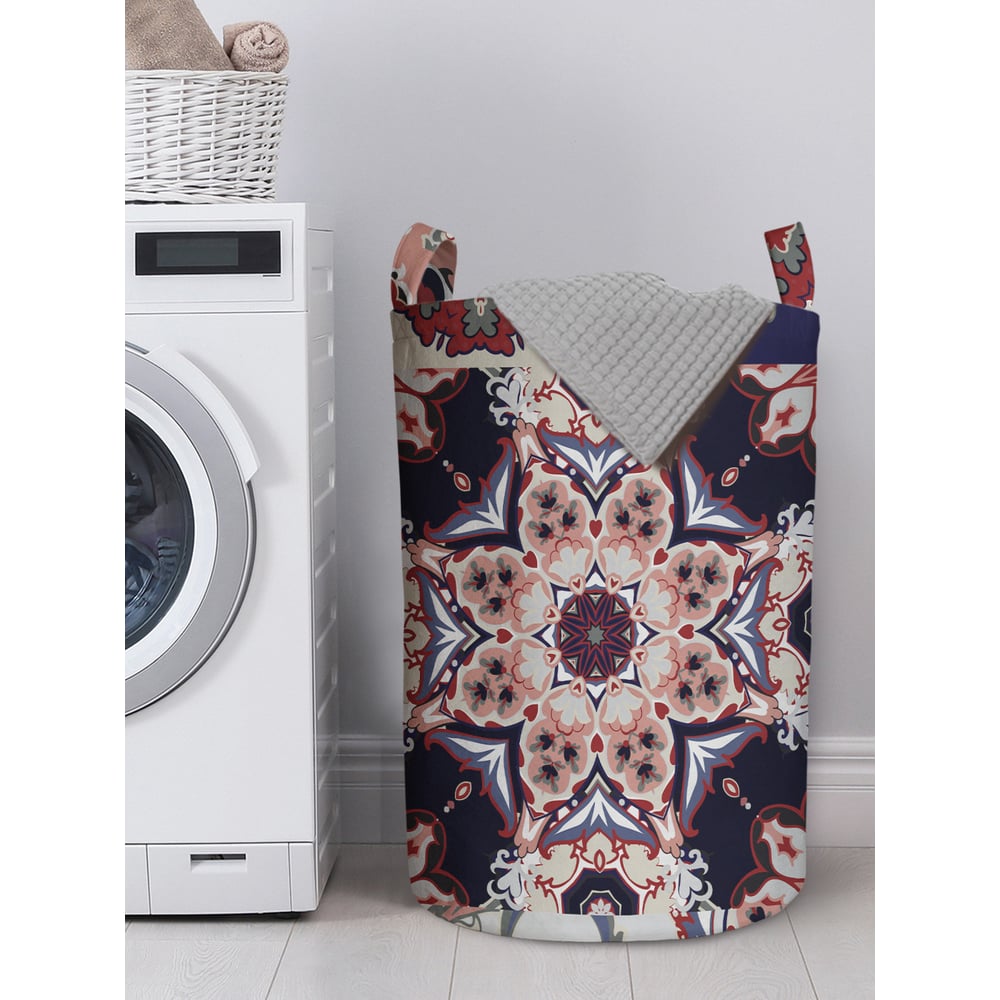 Корзина для белья в ванную, органайзер для хранения вещей JOYARTY Цветочные плитки 60x40 см gaba ...