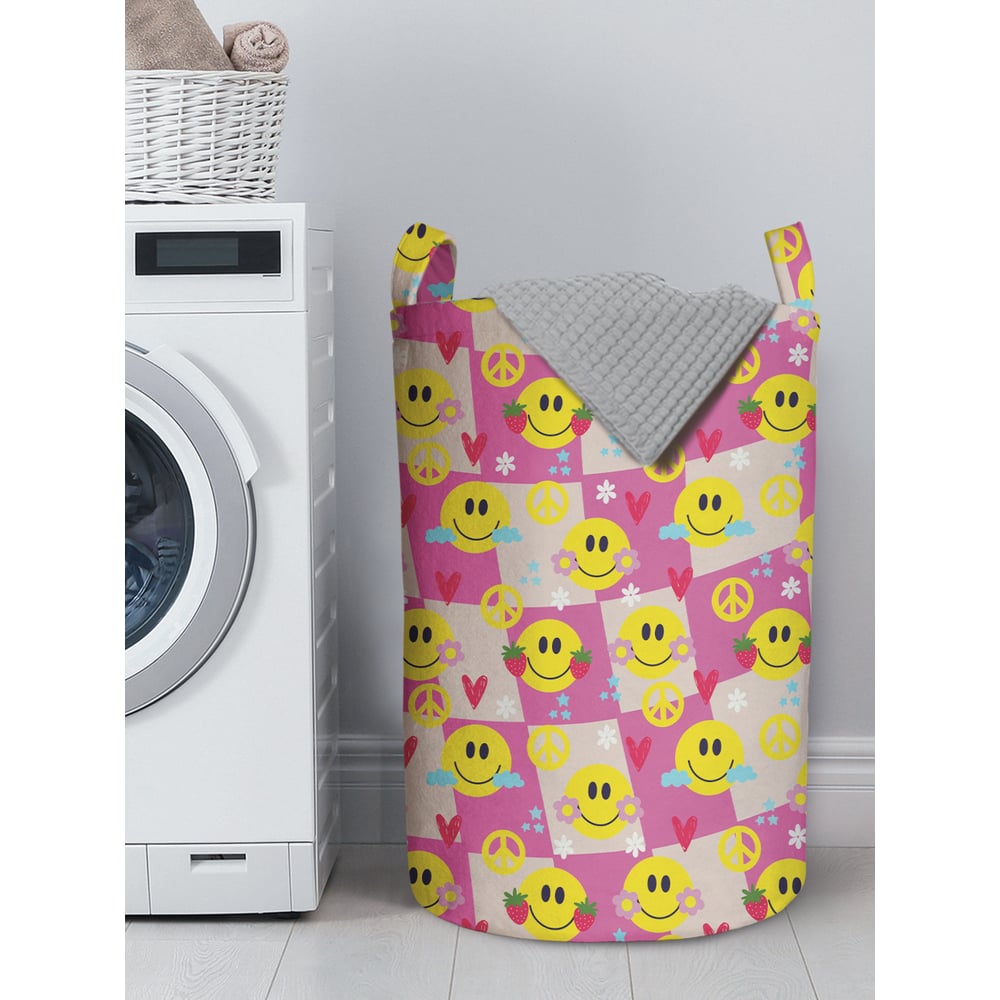 Корзина для белья в ванную, органайзер для хранения вещей JOYARTY Smiling face 60x40 см gaba ...