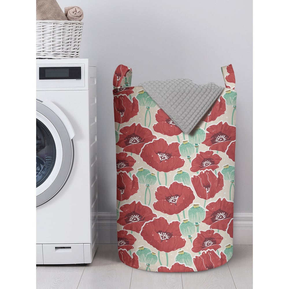 Корзина для белья в ванную, органайзер для хранения вещей JOYARTY Полотно маков 60x40 см gaba ...