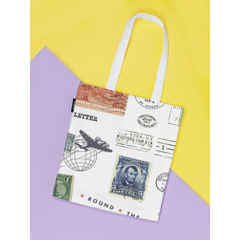 Сумка шоппер JOYARTY женская, c фотопринтом Почтовые марки, 35x37x7 см bsh_423729 - выгодная ...