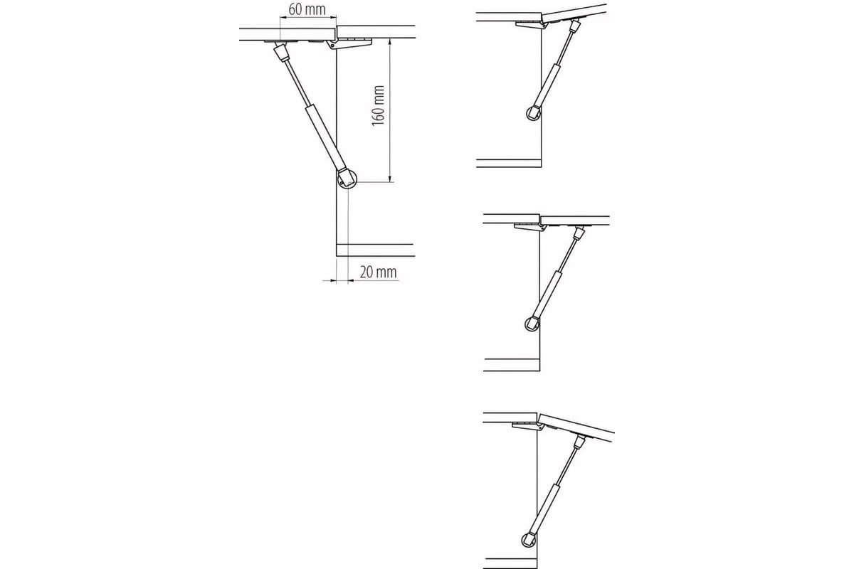 Мебельный газлифт GTV 6 кг L-160 мм PD-G60160-02 - выгодная цена ...