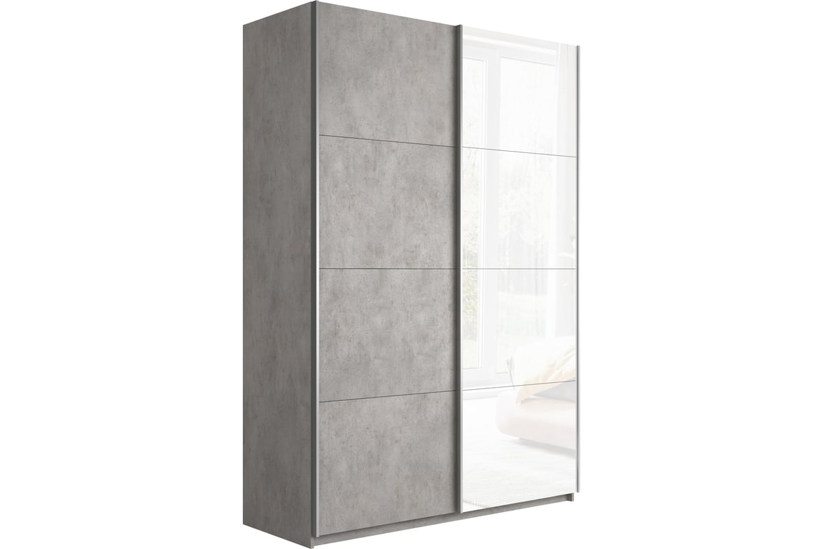 Шкаф Е1 Прайм 2-х дверный ЛДСП, белое стекло 25166-7 - выгодная цена ...