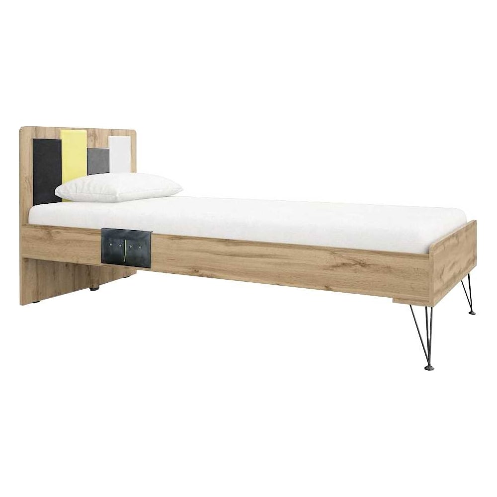 Односпальная кровать Woodville нобира 90x200 см, дуб ирландский 515115 ...