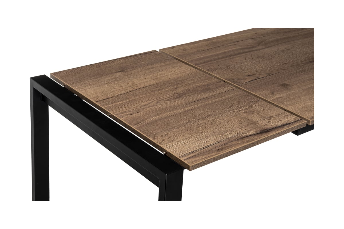 Стол Woodville центавр, 120(160)х70 см, дуб велингтон/черный матовый ...