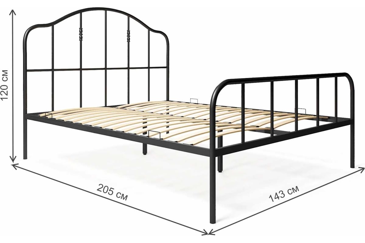 Полутораспальная кровать Woodville Милена 140x200 черная 539206 ...