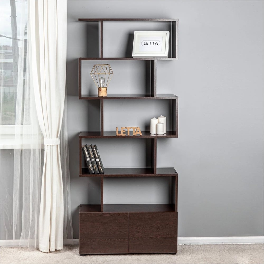 Стеллаж Letta Zett с 2 дверками, венге, 730x1757x250 мм L3671 ...