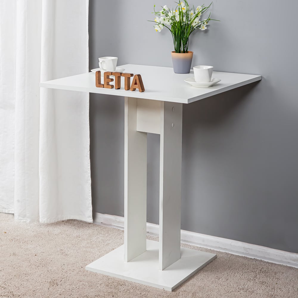 Стол обеденный Letta Мальта Лайт белое тиснение, 650x760x650 L135577 ...
