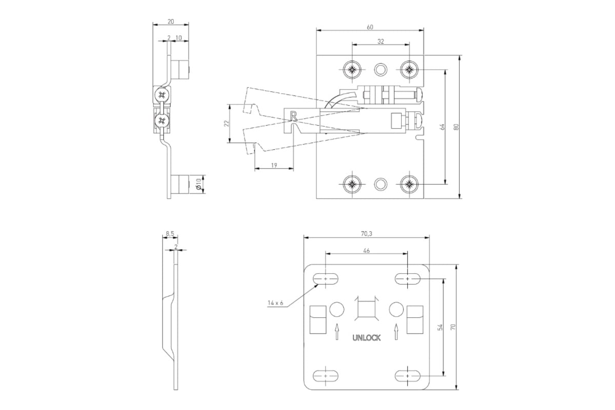 Мебельный навес GTV C10 с заглушками, левый+правый, 240 кг, белый ZK ...