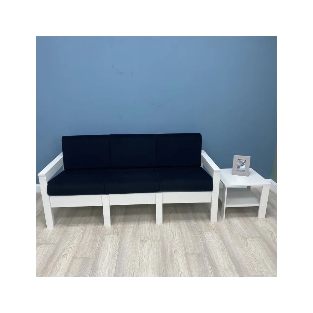 Диван 3-х местный NEW VICTORIA каркас белый, велюр черный К0019 ...