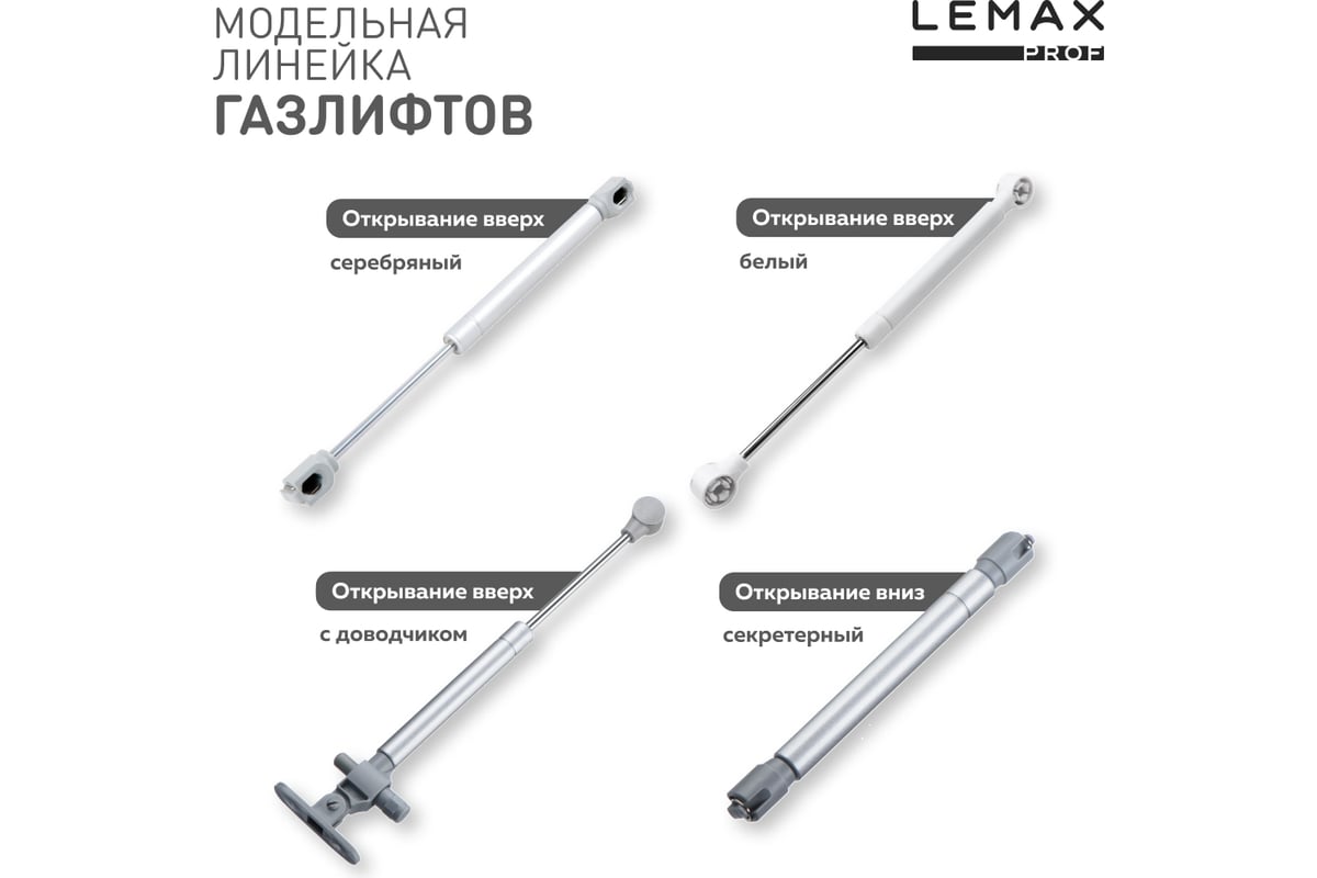 Комплект из 2 шт газовый лифт 100N белый Lemax PROF SET2(M102W/100) - выгодная цена, отзывы ...