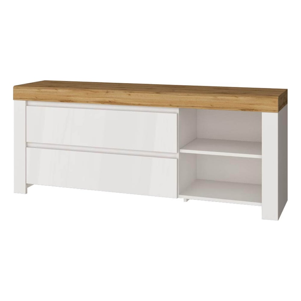 Тумба Anrex RTV 2S2N, TAURUS, цвет белый\дуб вотан 669703 - выгодная цена, отзывы ...