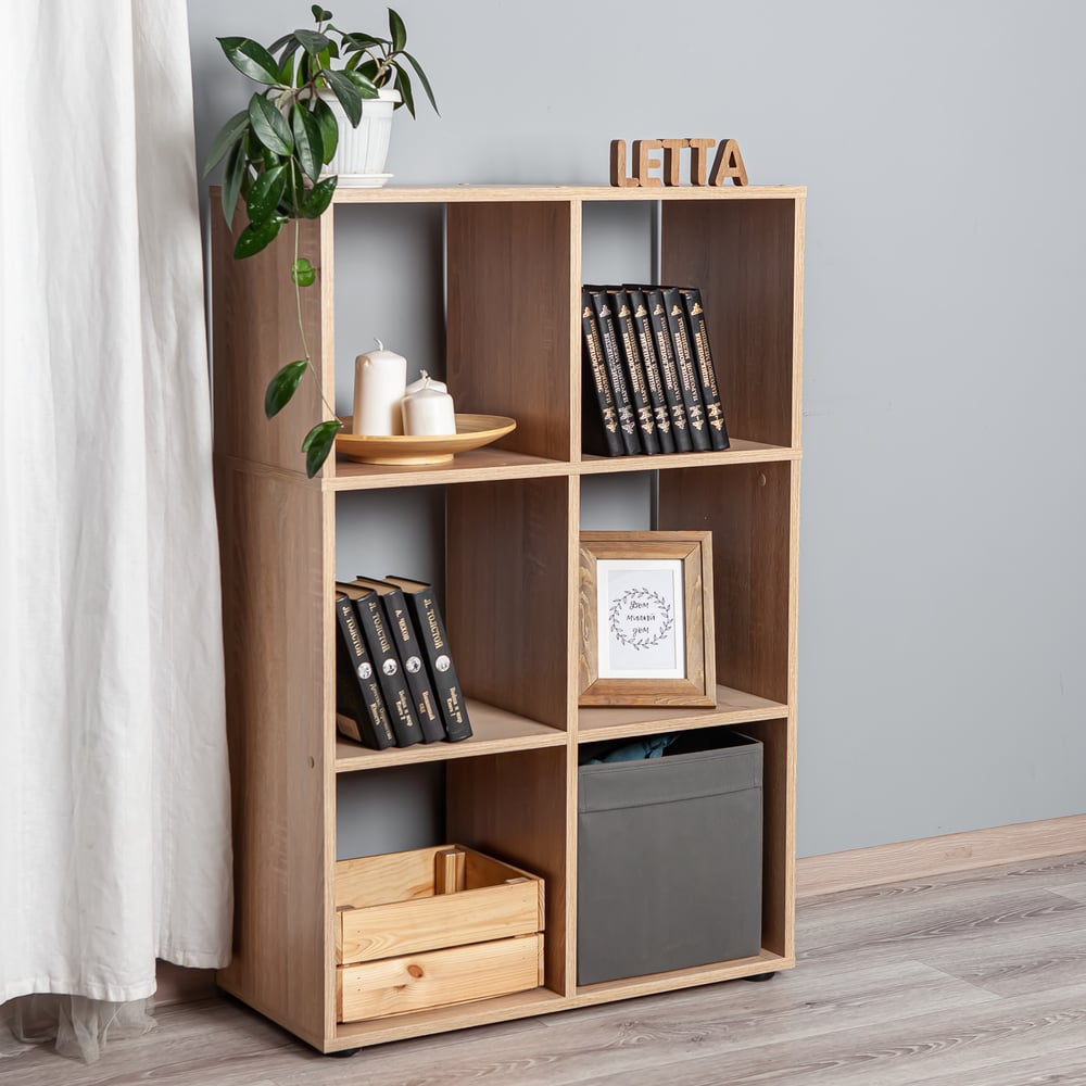 Стеллаж Letta Лайт 6 секций, Дуб сонома, 1074x720x330 L9420/1 ...
