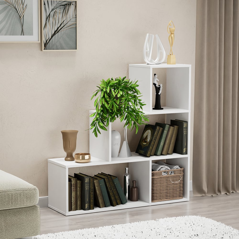Стеллаж Letta Quattro New 4 секции горка, Белое тиснение, 954x956x288 ...