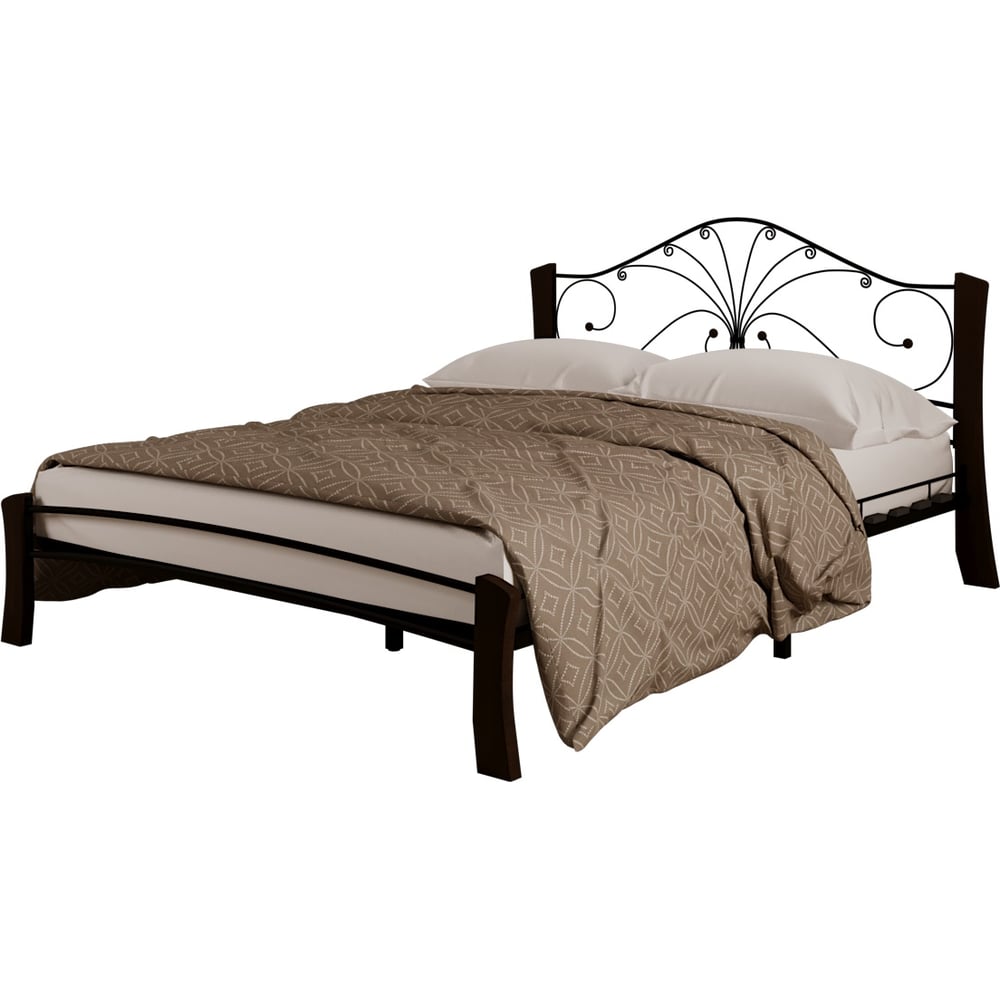 Кровать КМД 5 01 Фортуна 4 Лайт 140x200 Черный Шоколад Глазовский завод металлоизделий ФОРВАРД