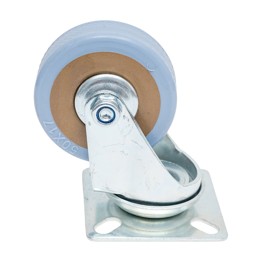 Колесная опора Tech-Krep поворотная D50 п/п, серая резина, подшипник скольжения, площадка ...