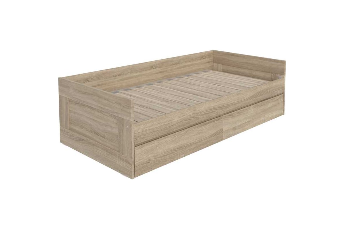 Раздвижная кровать с ящиками ШВЕДСКИЙ СТАНДАРТ СИРИУС 80x200 см, сонома ...