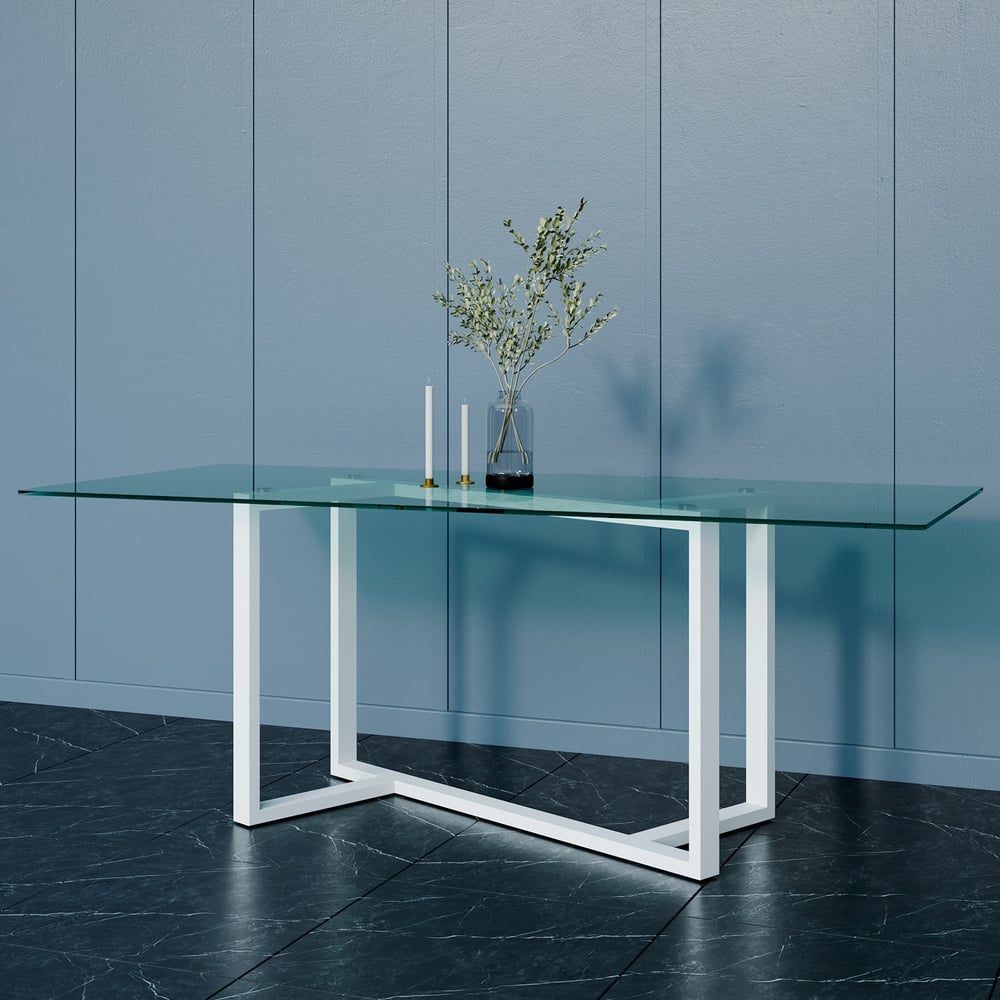 Стеклянный стол с металлическим подстольем GENGLASS VETLIX GGT-21-3-B ...