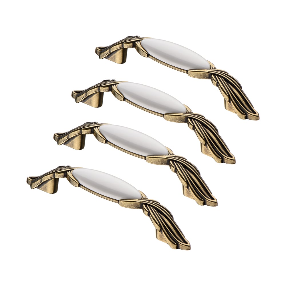 Комплект из 4 шт. Kerron ручка-скоба с фарфором, 96мм, оксидированная бронза, SF17-11-96 OAB ...