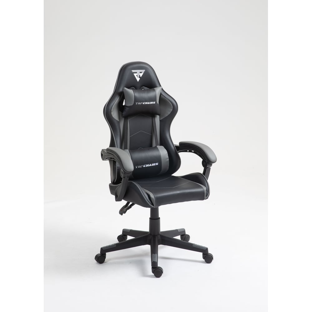 Кресло компьютерное игровое Стул Груп TopChairs Shadow, экокожа черно-серый GF-8079 black+grey ...