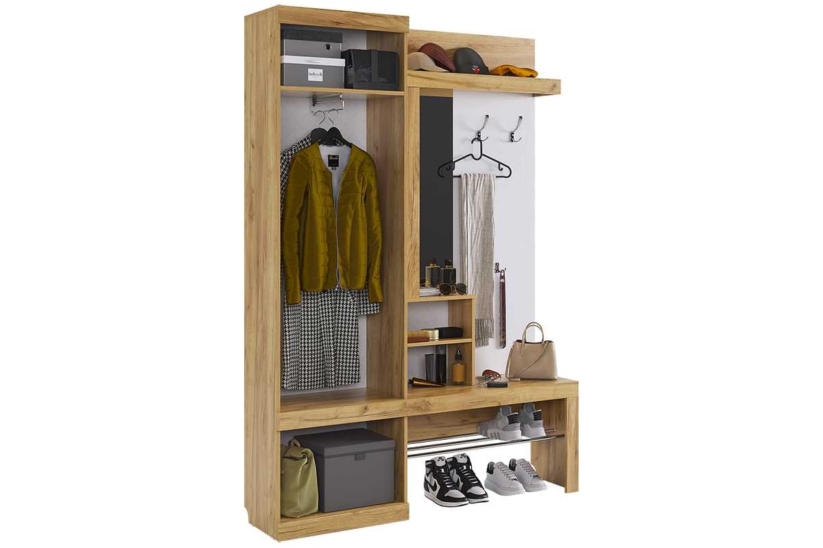 Прихожая Алекс (дуб крафт золотой/белое дерево) PR-0028.2563 - выгодная ...