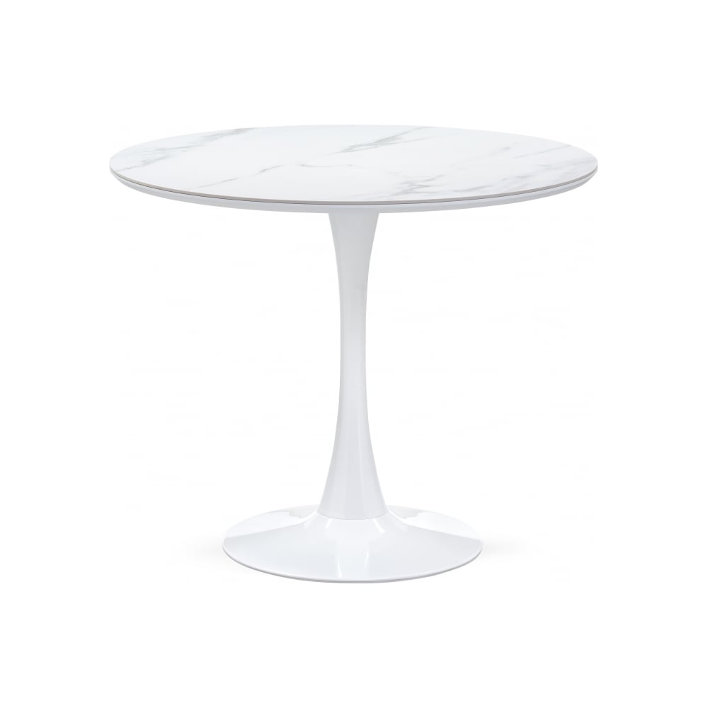Керамический стол Woodville Тулип 90х73 см белый мрамор/белый 600709 ...