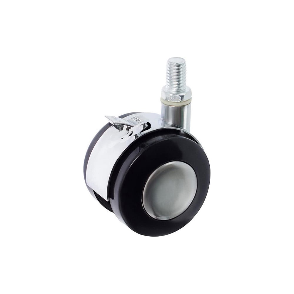 Колесная опора Tech-Krep D50 мм с резьбовым штифтом под М10, поворот., с торм., хром накл.151218 ...