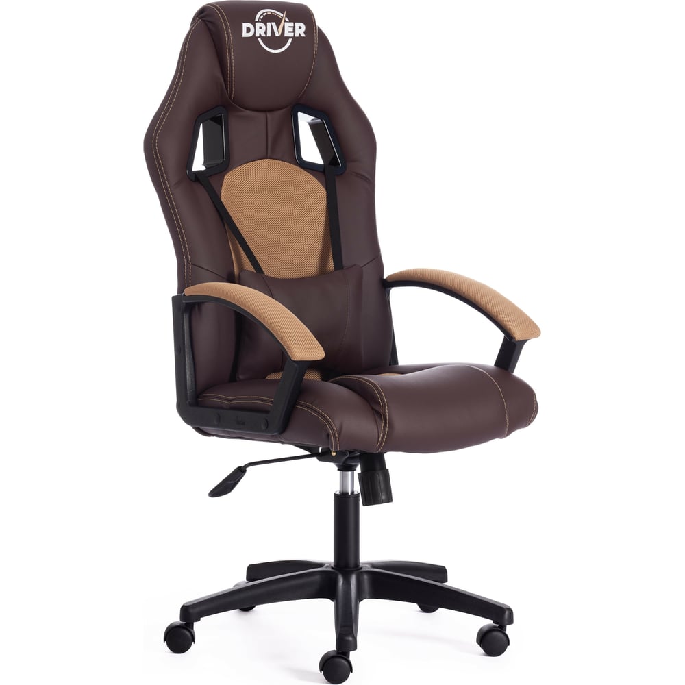 Кресло TetChair DRIVER кожзам/ткань коричневый/бронзовый 36-36/21 10586 - выгодная цена, отзывы ...