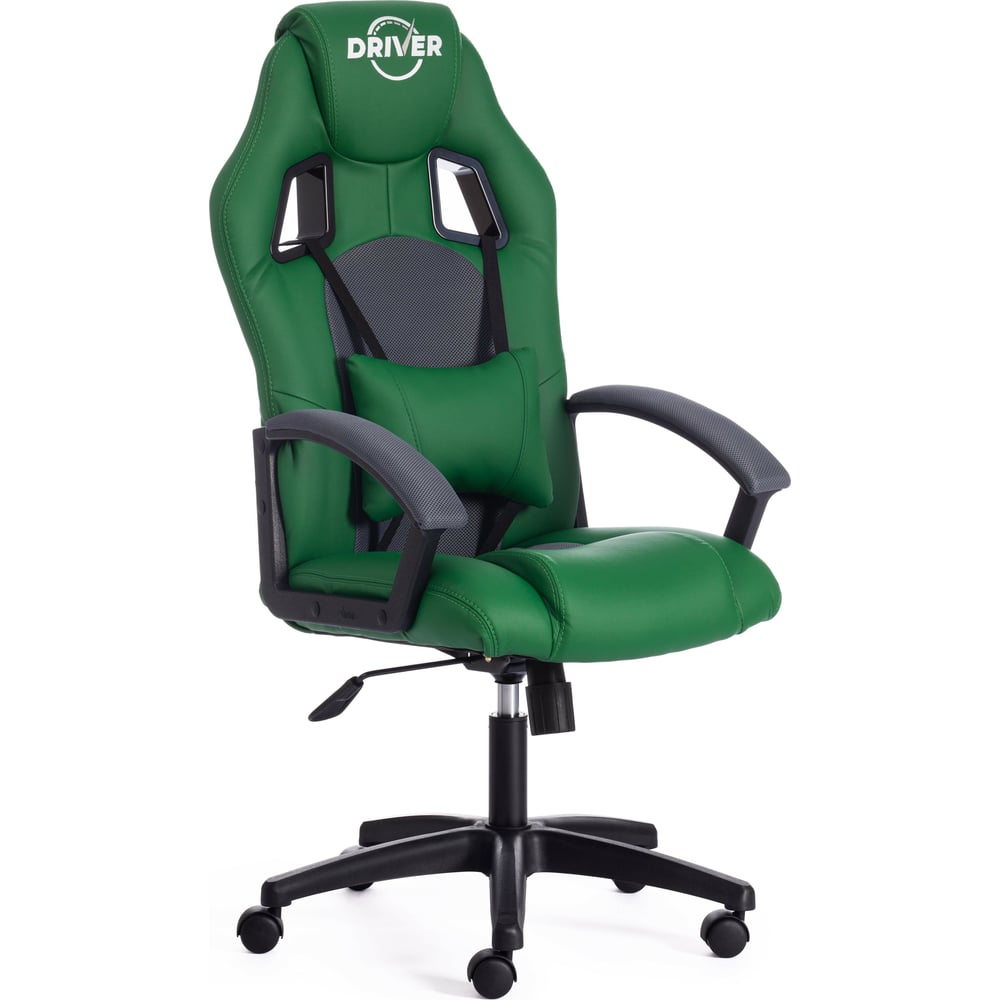 Кресло TetChair DRIVER кожзам/ткань зеленый/серый 36-001/12 12870 - выгодная цена, отзывы ...