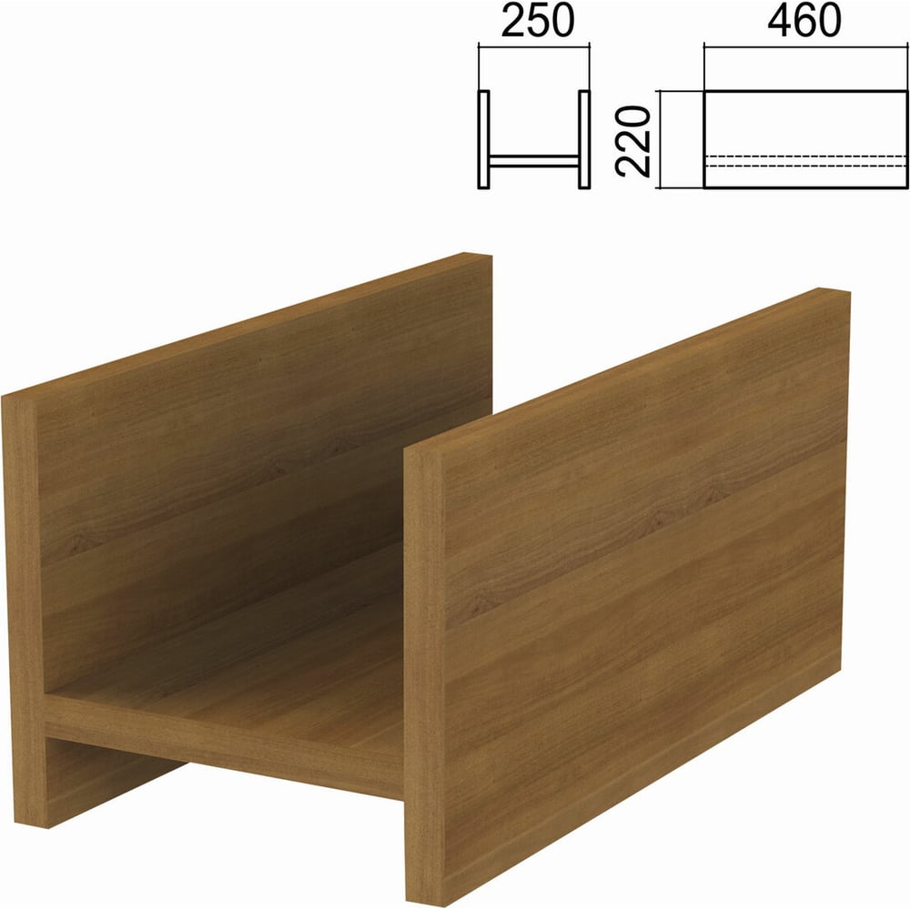 Подставка под системный блок ОФИСМАГ 250х460х220 мм, орех, А-401, ш/к ...